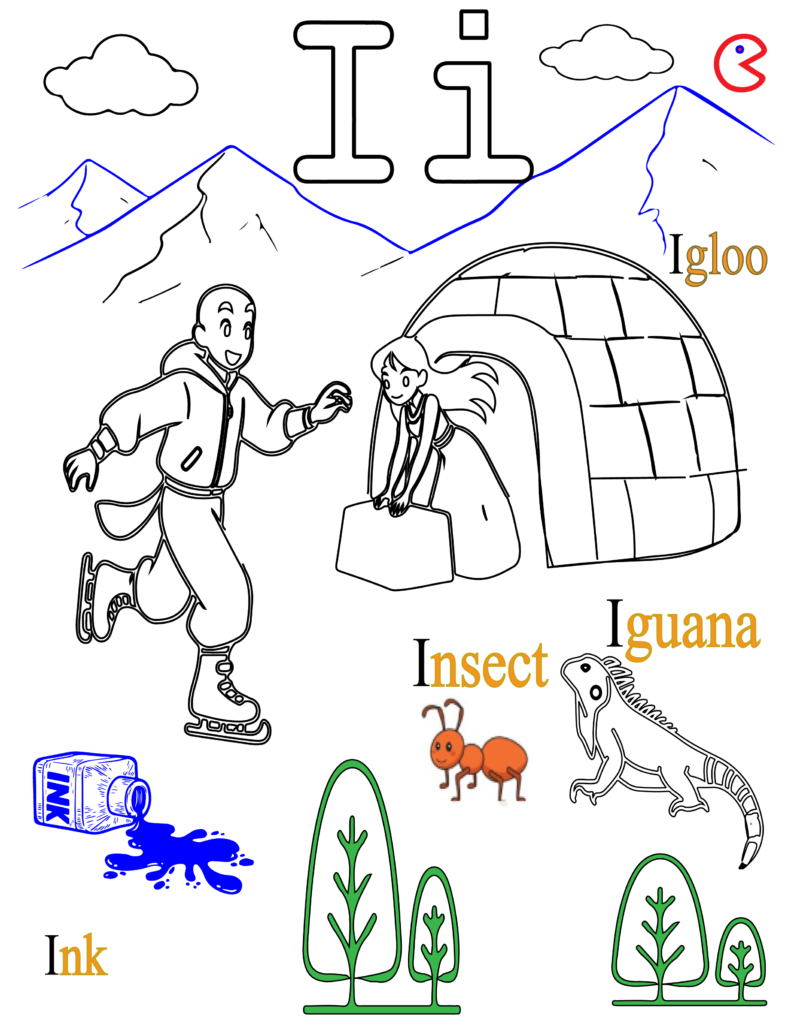 I is for Insect – Kids Coloring Page - relaxingcolors.com